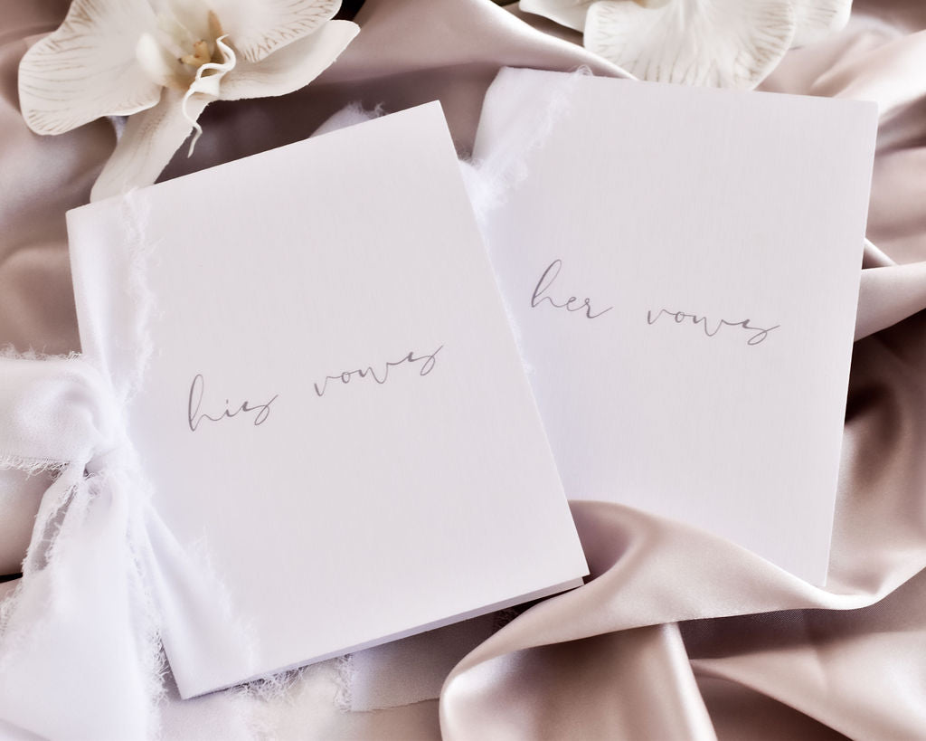 Linen Vow cards| Wedding Vow Cards Australia| His and Hers Vow books ...