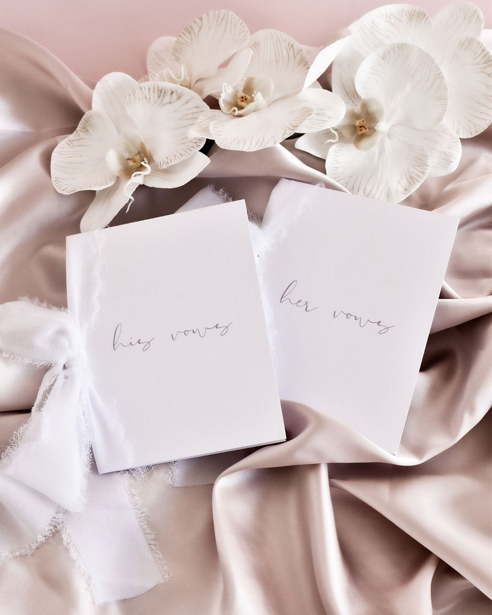 Linen Vow cards| Wedding Vow Cards Australia| His and Hers Vow books ...